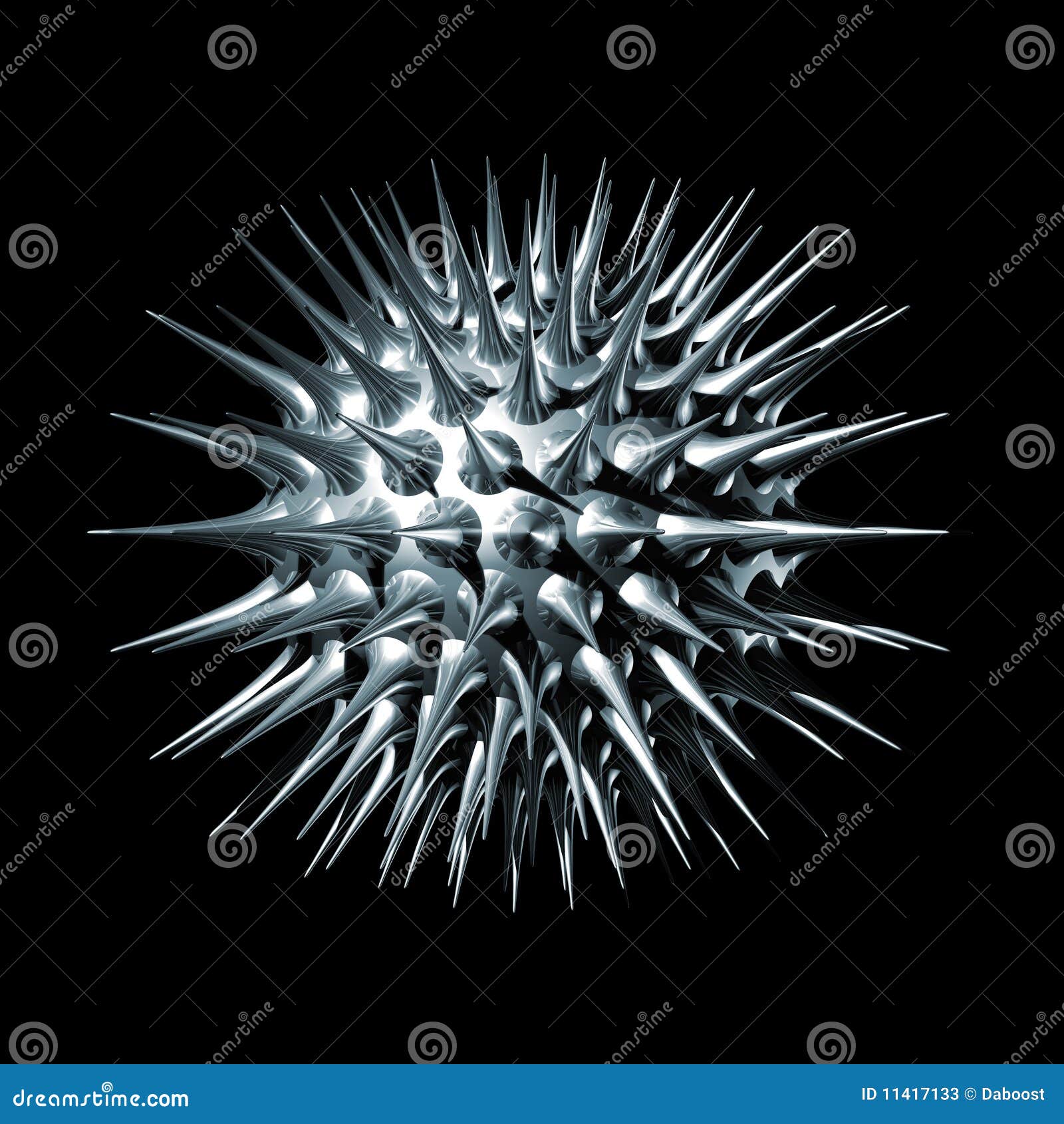 3D Metal Virus stock illustration. Illustration of biology - 11417133