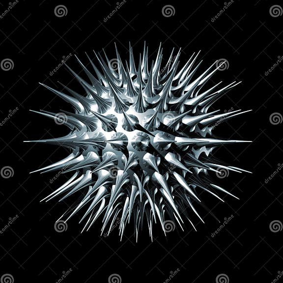 3D Metal Virus stock illustration. Illustration of biology - 11417133