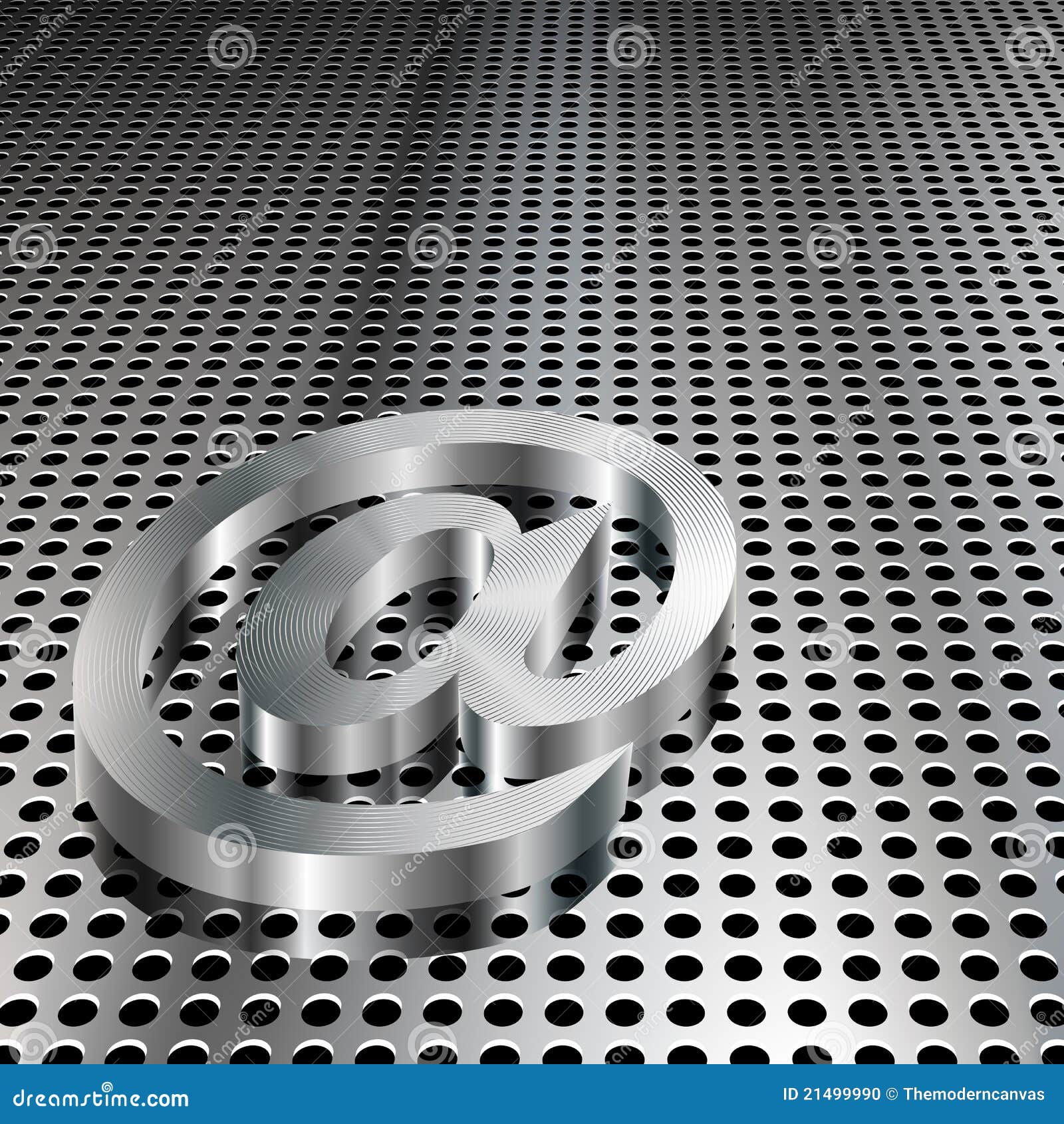 3D Metallic at Symbol stock vector. Illustration of contact - 21499990