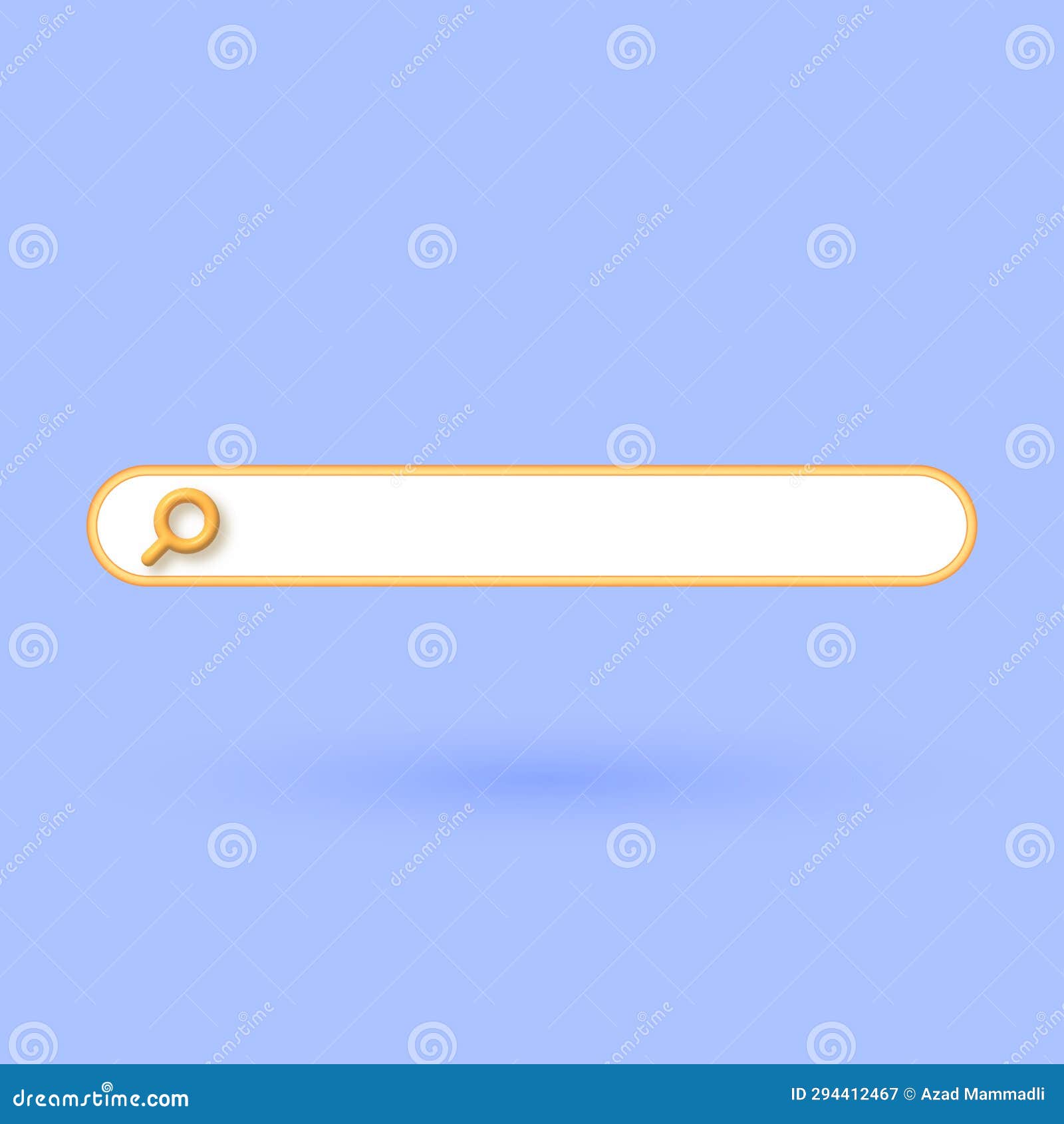 3D Minimal Search Bar or Magnifying Glass in Blank Search Bar. Vector ...