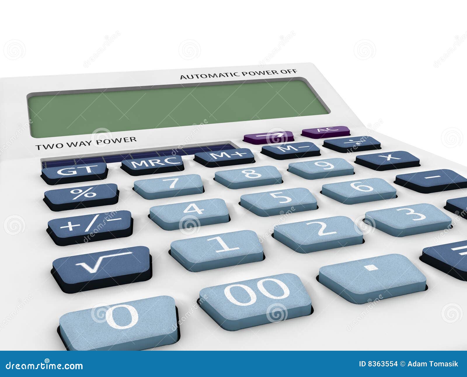 3D Model Calculator with Blank Lcd Stock Illustration - Illustration of ...
