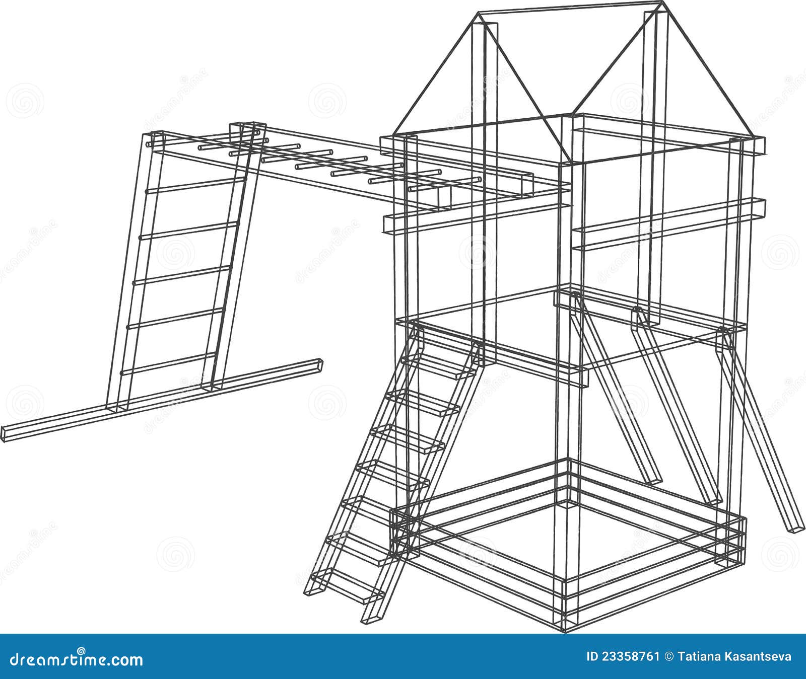3d Model of Childrens Slides. Vector Stock Vector - Illustration of ...
