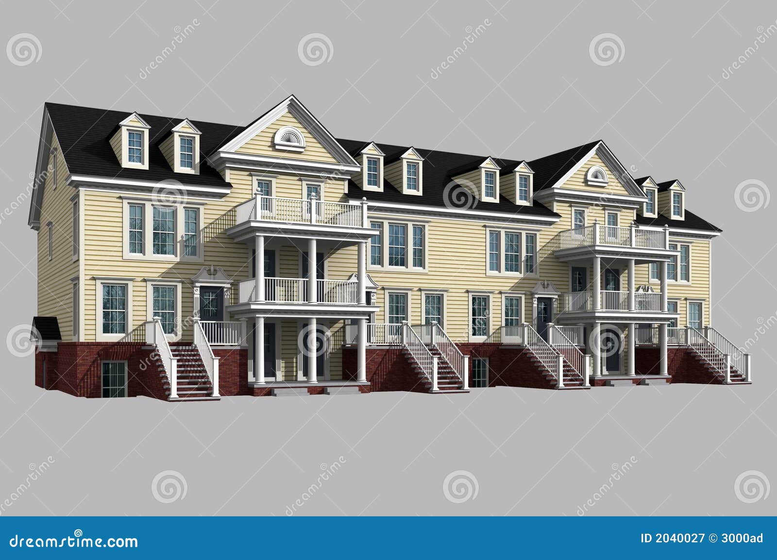 3d model of condominium stock image. Image of suburbs - 2040027
