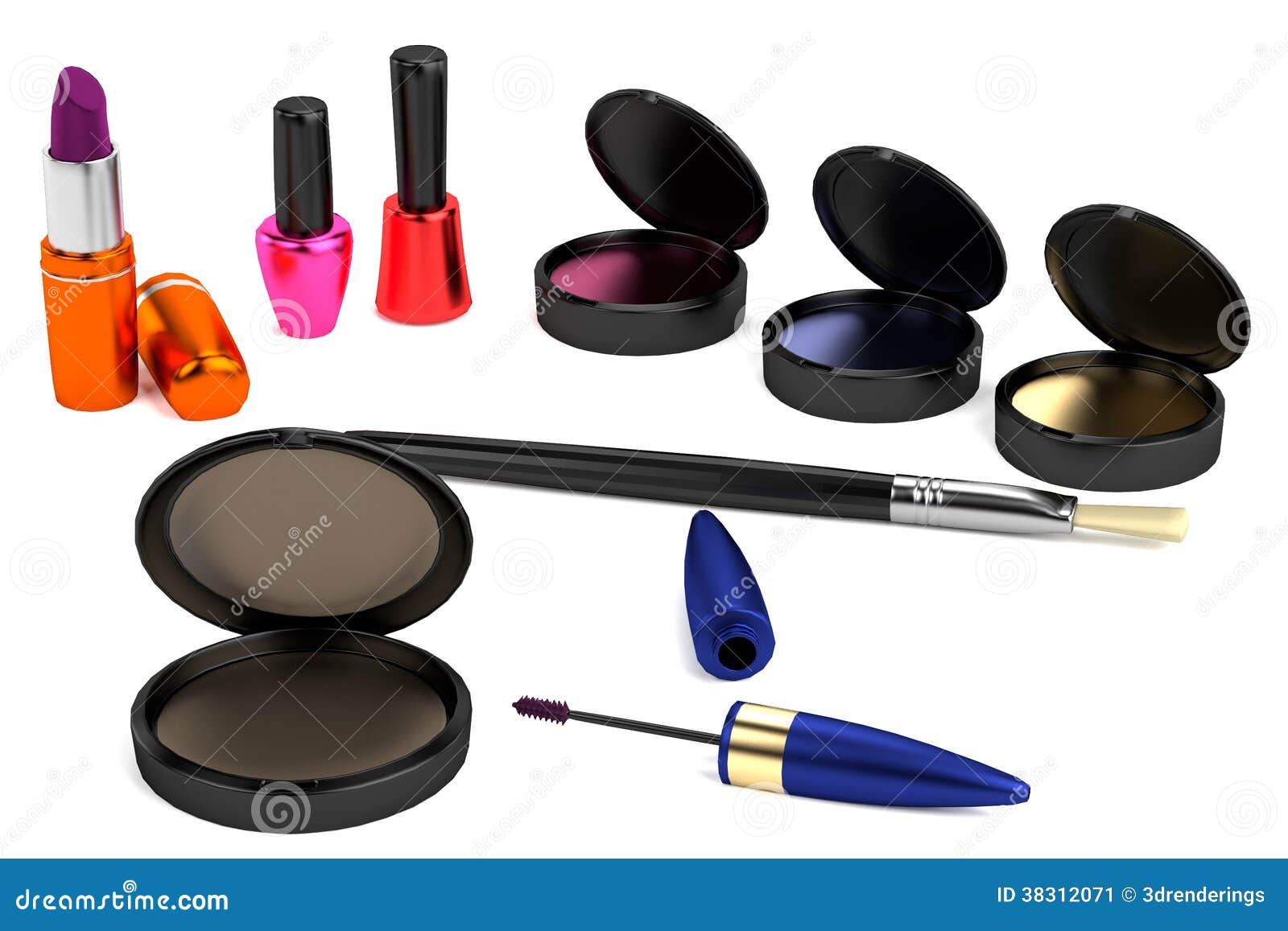 3d model of cosmetics stock illustration. Illustration of powder - 38312071