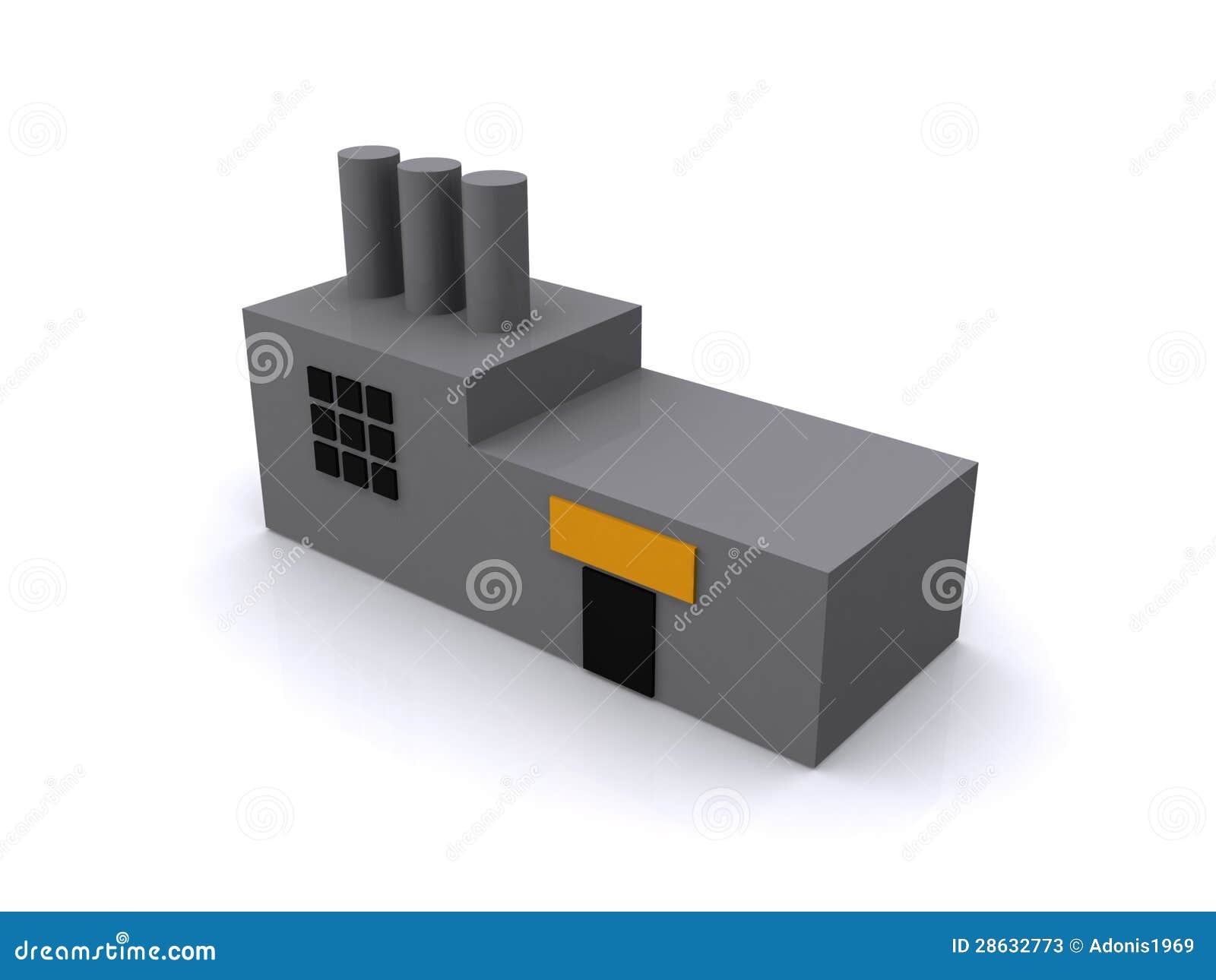 3D Model Of Factory Stock Photos - Image: 28632773