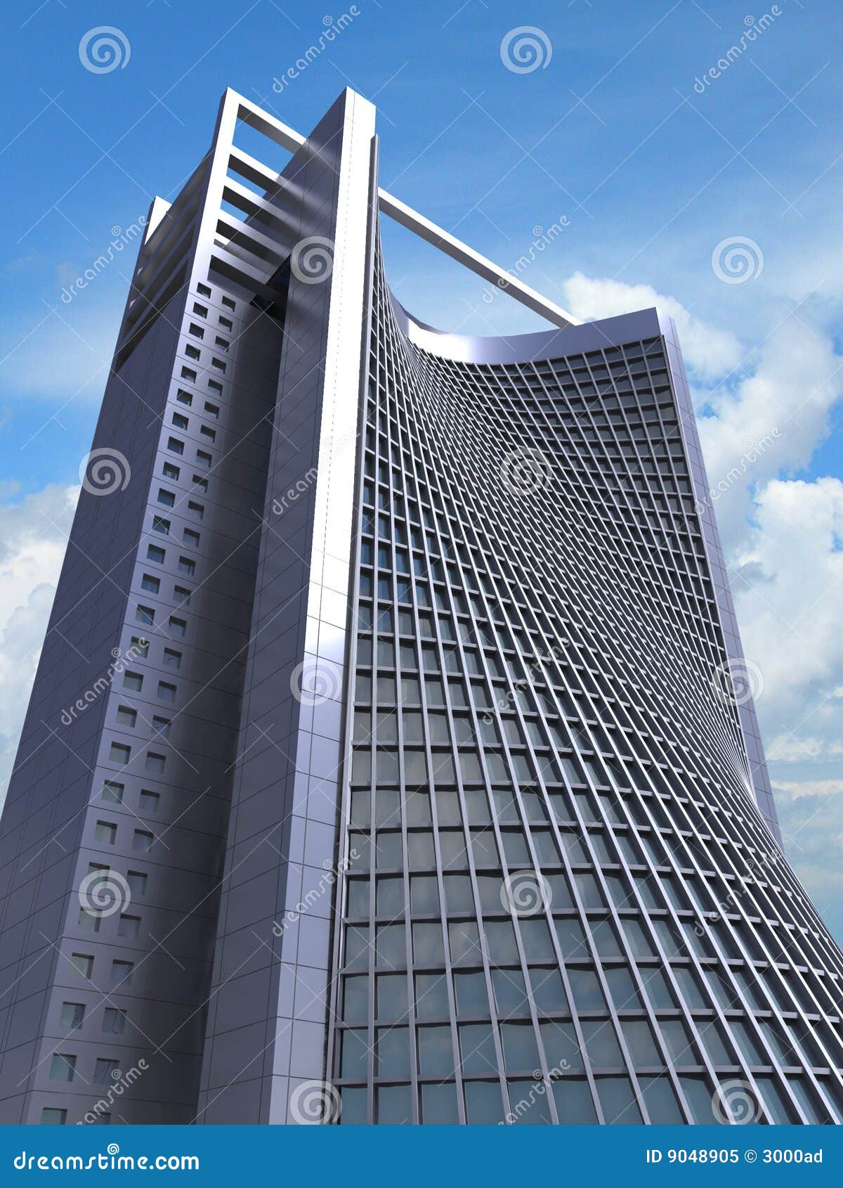 3D Model of Office Structure Stock Image - Image of corporate, modern ...