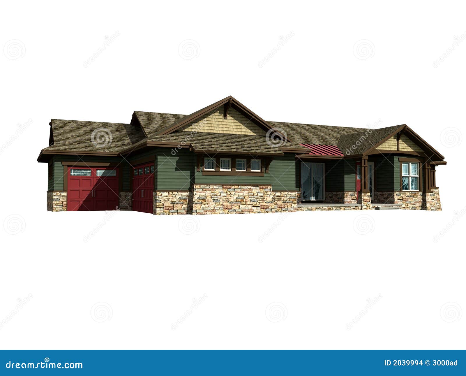 3d model of ranch house stock photo. Image of suburban - 2039994