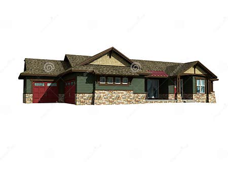 3d model of ranch house stock photo. Image of suburban - 2039994