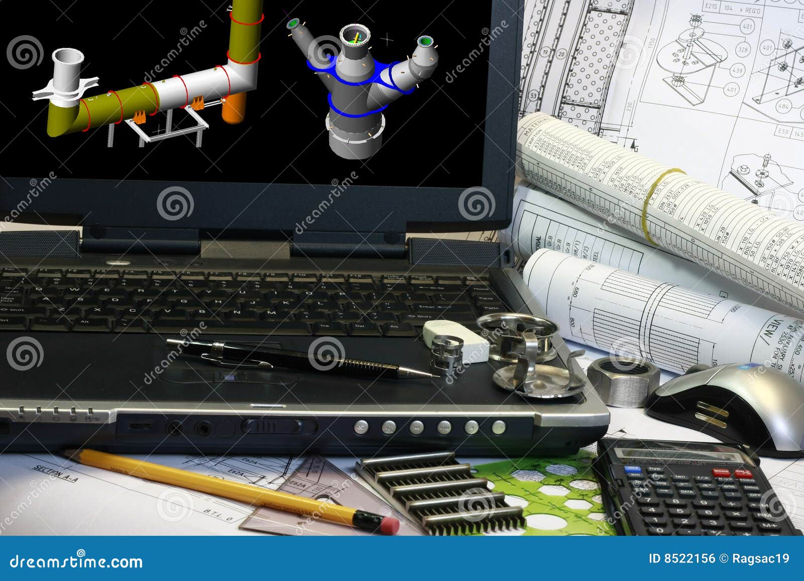 3d Model Review stock photo. Image of document, architecture - 8522156