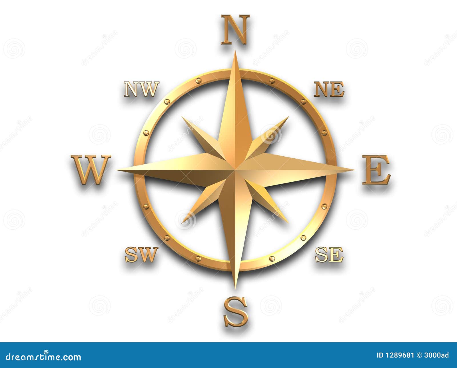 3d model van gouden kompas stock illustratie. Illustratie bestaande uit ...