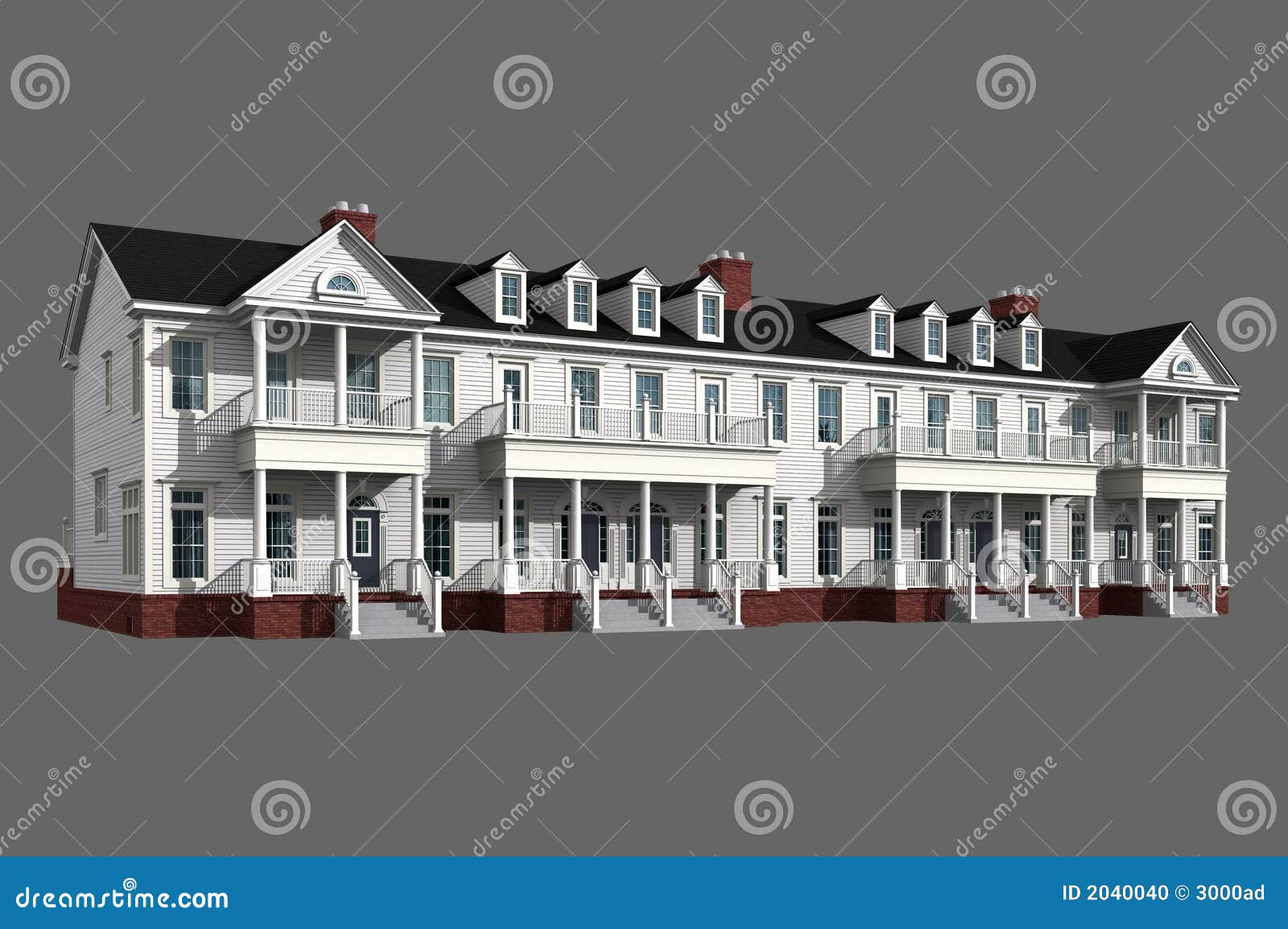 3d Model of White Condominium Stock Photo - Image of building, houses ...