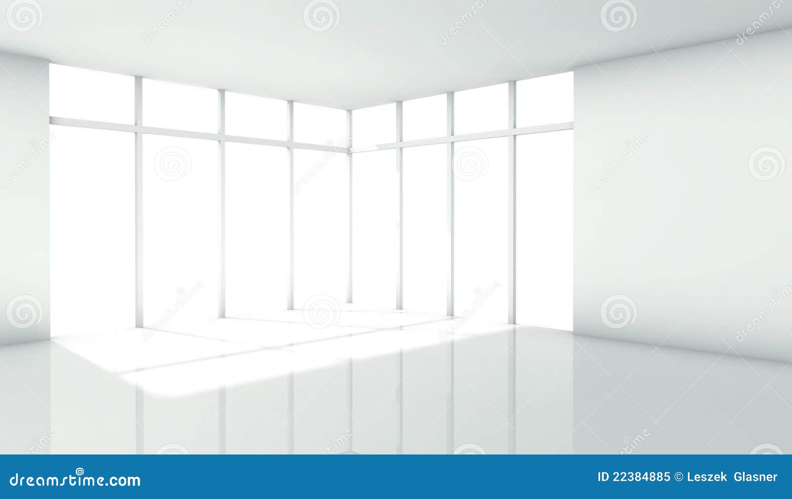 3d Modern Architecture Interior with Window Stock Illustration ...