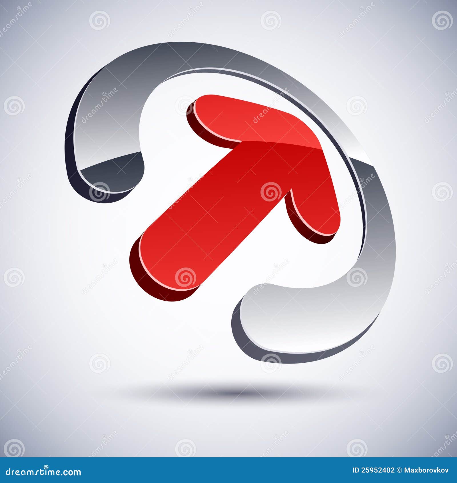 3D modern arrow logo icon. stock vector. Illustration of convex - 25952402