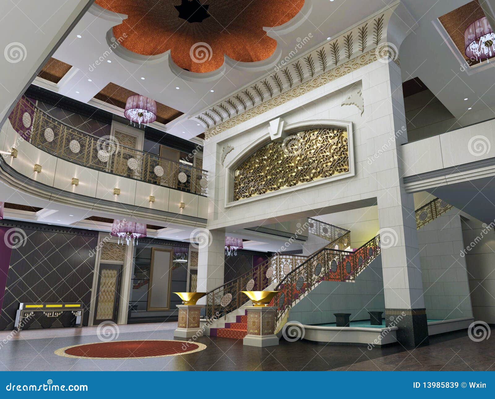 3d modern hall,corridor stock illustration. Illustration of city - 13985839