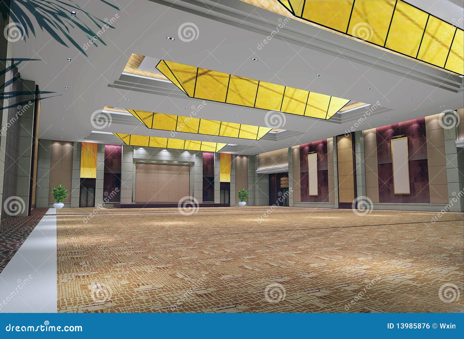 3d modern hall,corridor stock illustration. Illustration of building ...