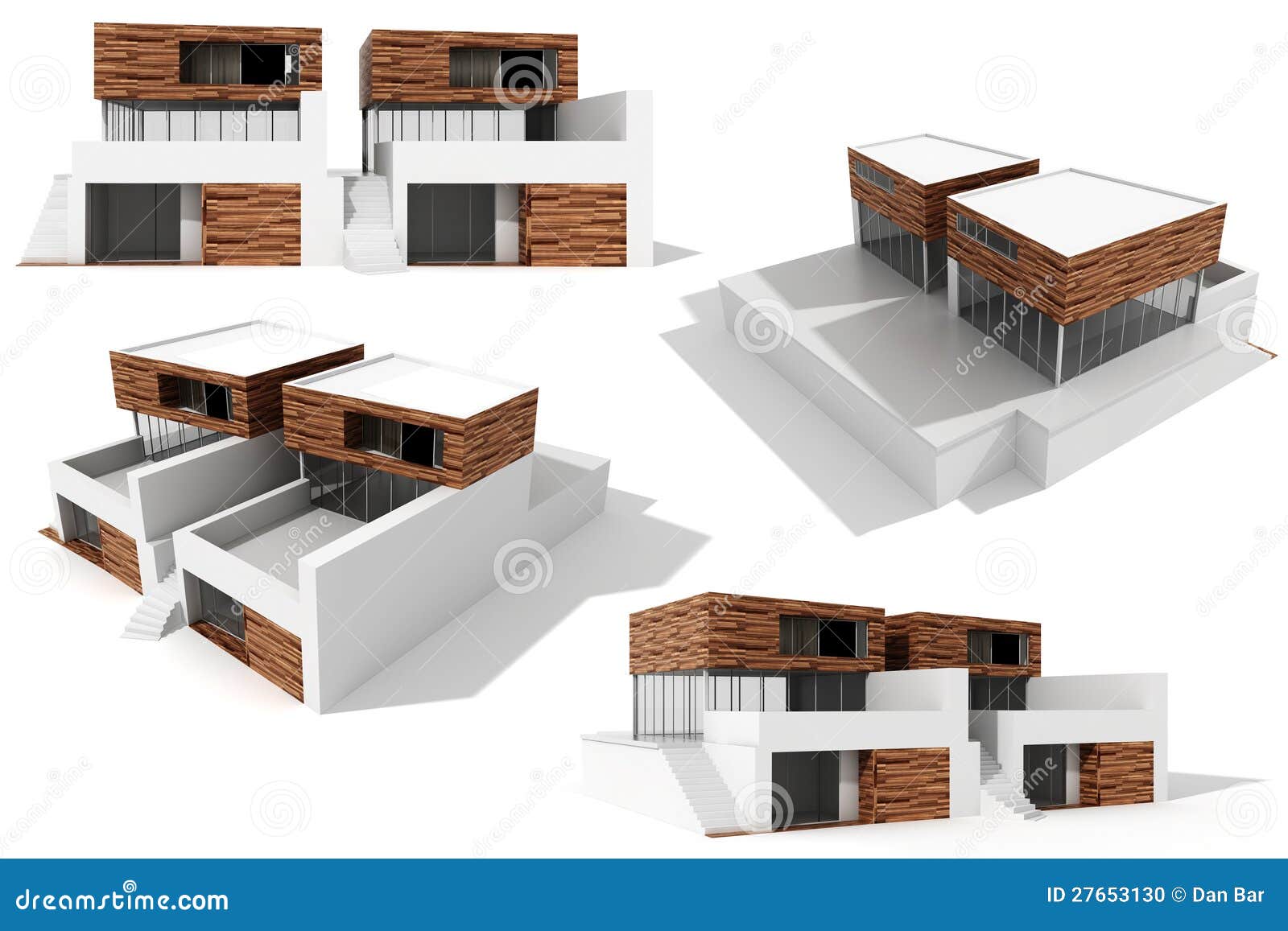 3d modern house stock illustration. Illustration of construction - 27653130