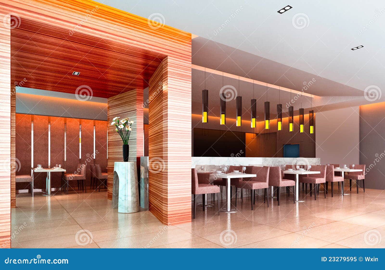 3d modern restaurant stock illustration. Illustration of restaurant ...