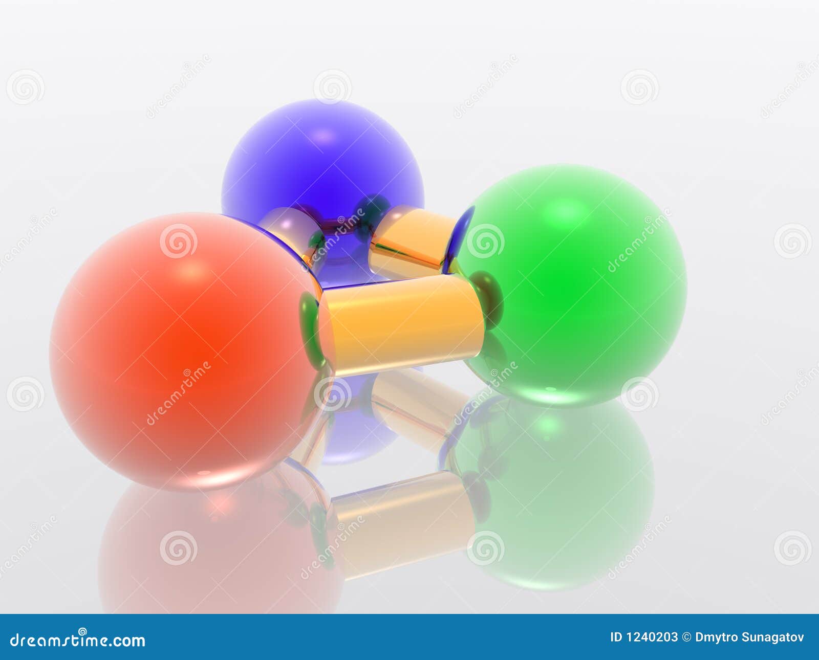 3D molecule stock illustration. Illustration of oxygen - 1240203