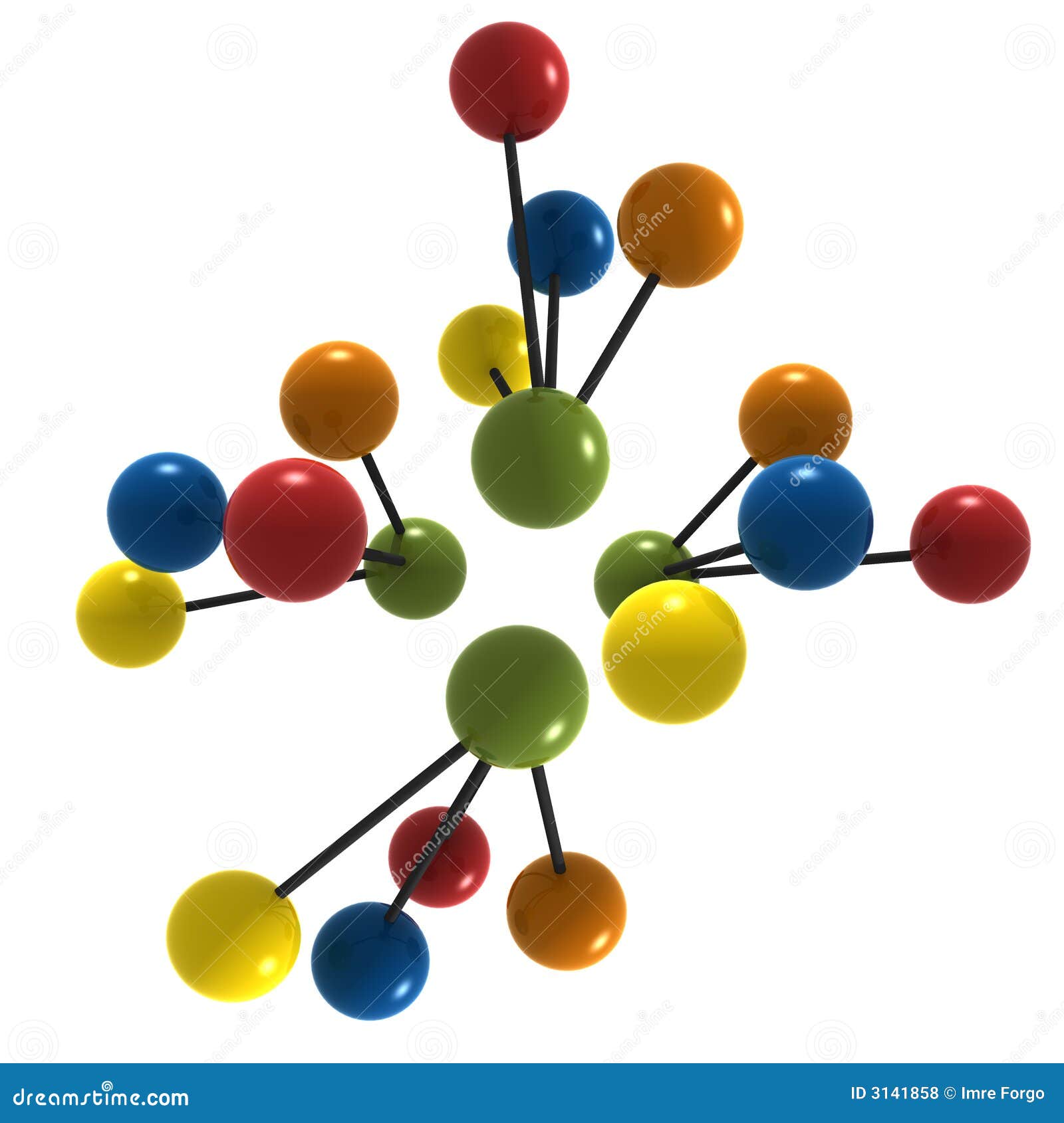 3d molecule stock illustration. Illustration of atom, multicolor - 3141858