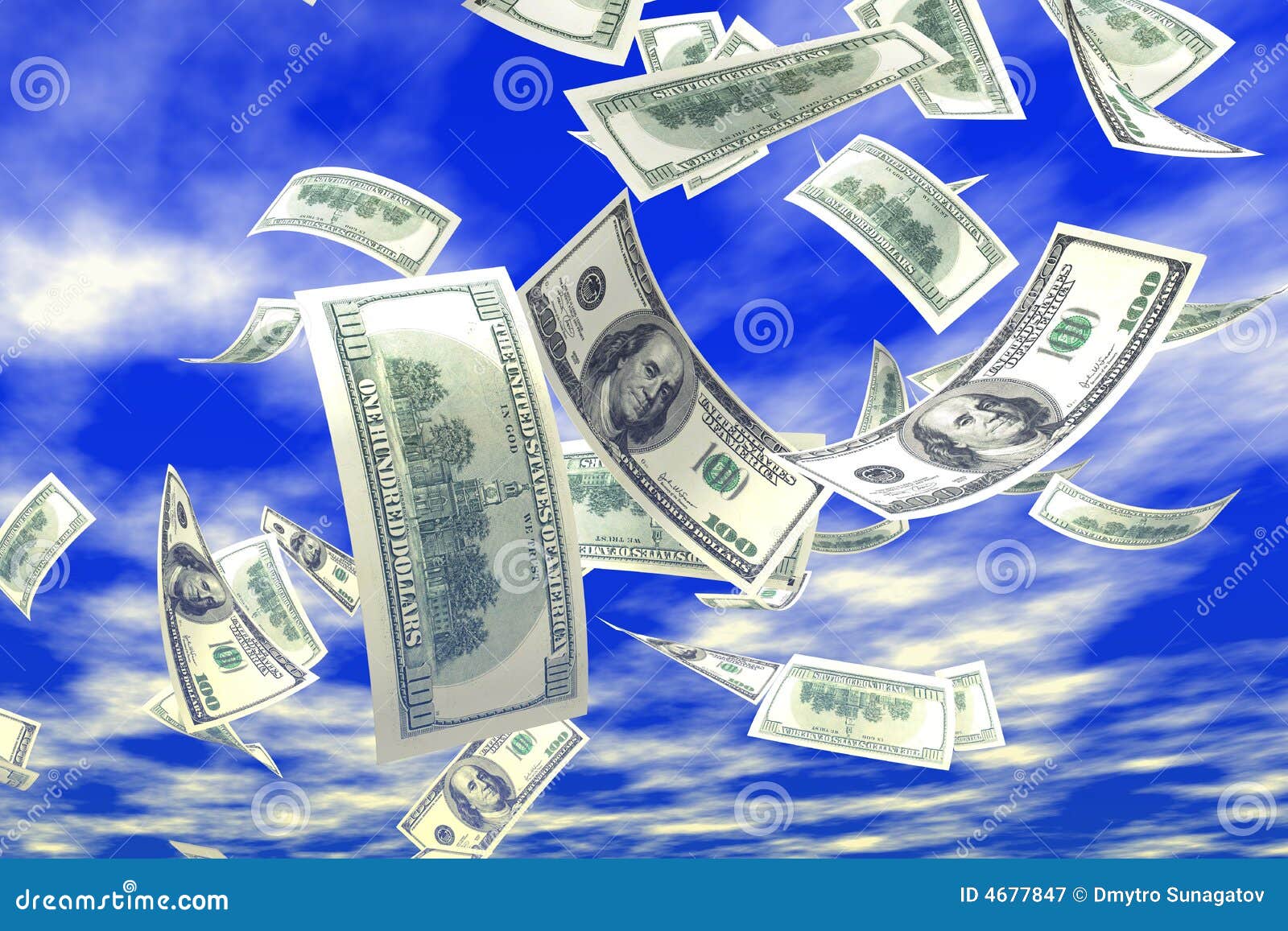 3d money falling stock illustration. Illustration of concept - 4677847