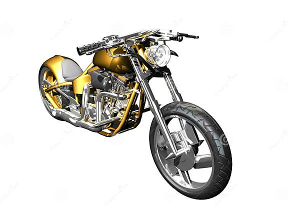 3D Motorcycle Front Side View Stock Illustration - Illustration of ...