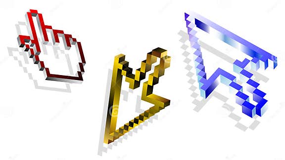 3d mouse cursors stock vector. Illustration of button - 13832262