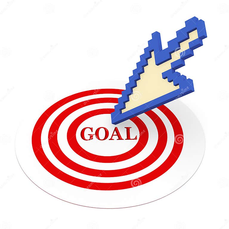3d Mouse Pointer on Goal Target Stock Illustration - Illustration of ...