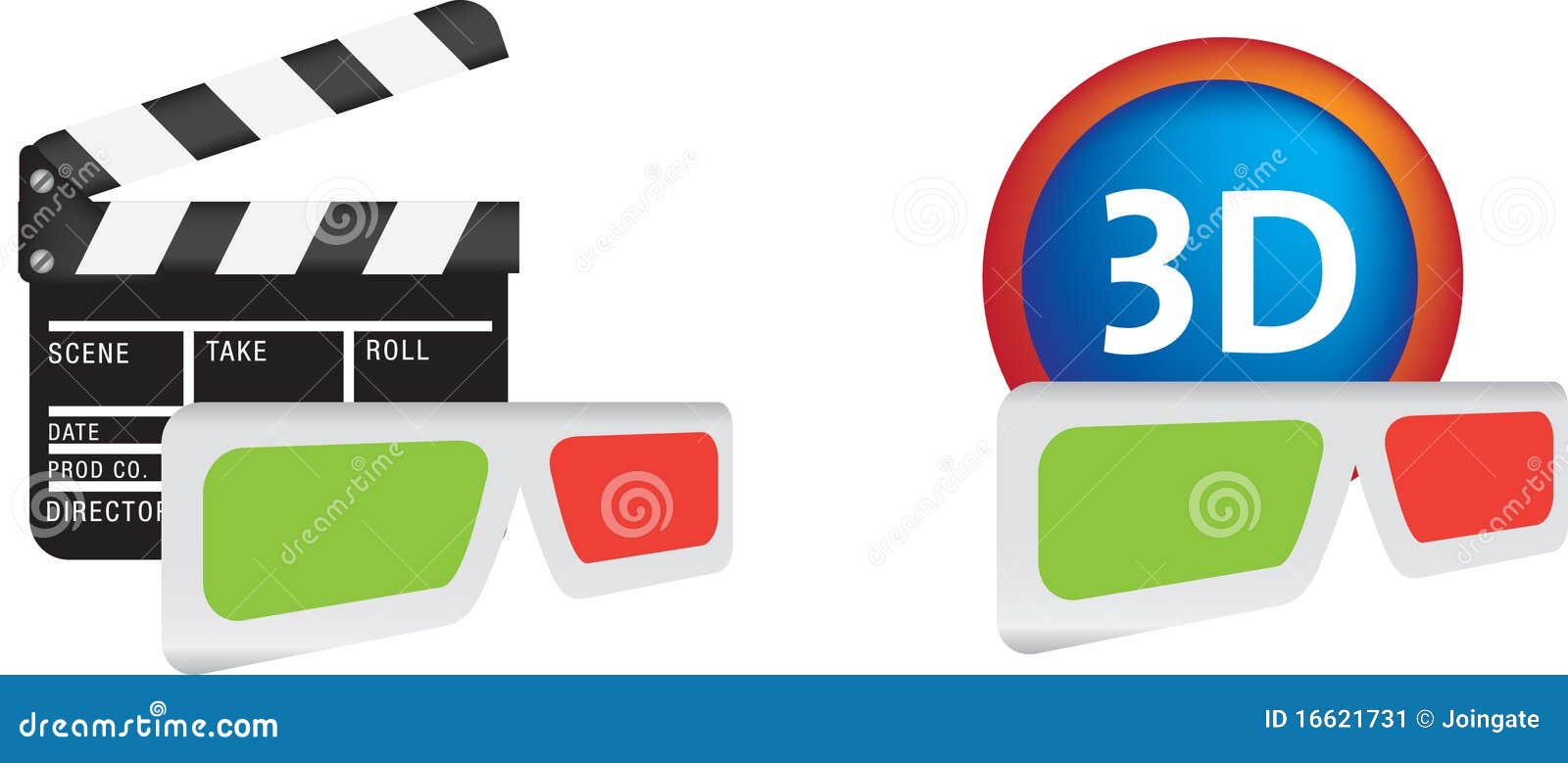 3d movie icon set stock vector. Illustration of movie - 16621731