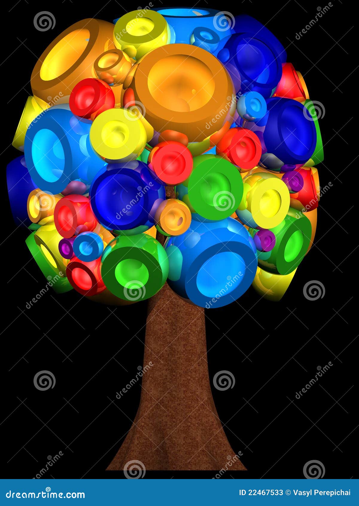 3D Multi Coloured Tree Royalty-Free Stock Photography | CartoonDealer ...