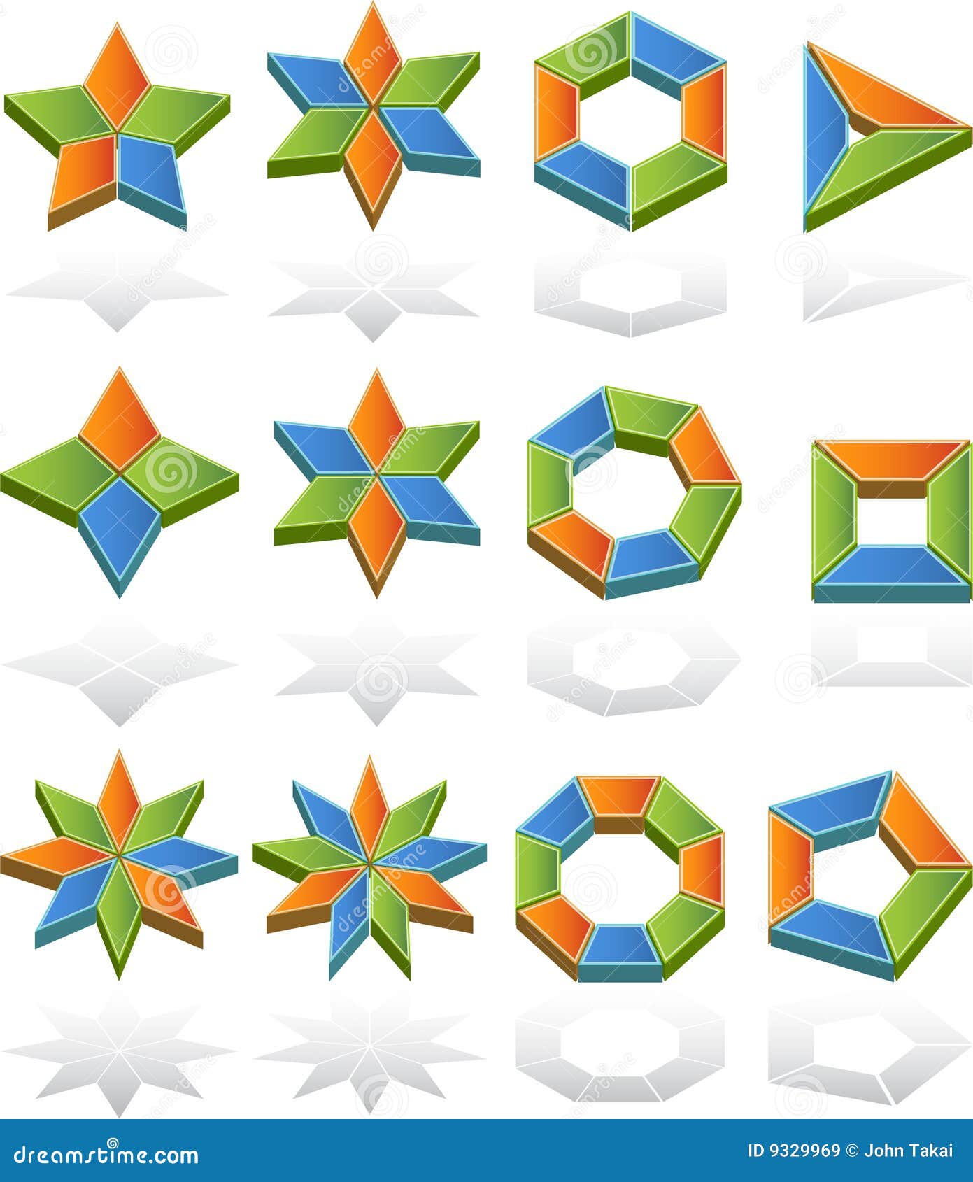 3D Multi-Sided Diagrams stock vector. Illustration of triangle - 9329969