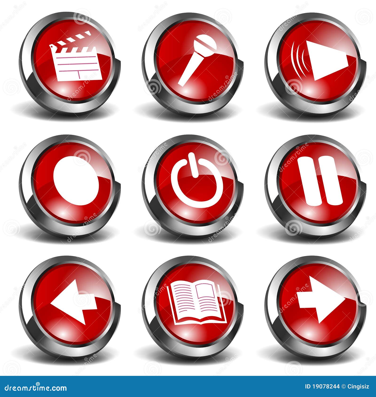 3D Multimedia & Technology Icons Stock Images - Image: 19078244