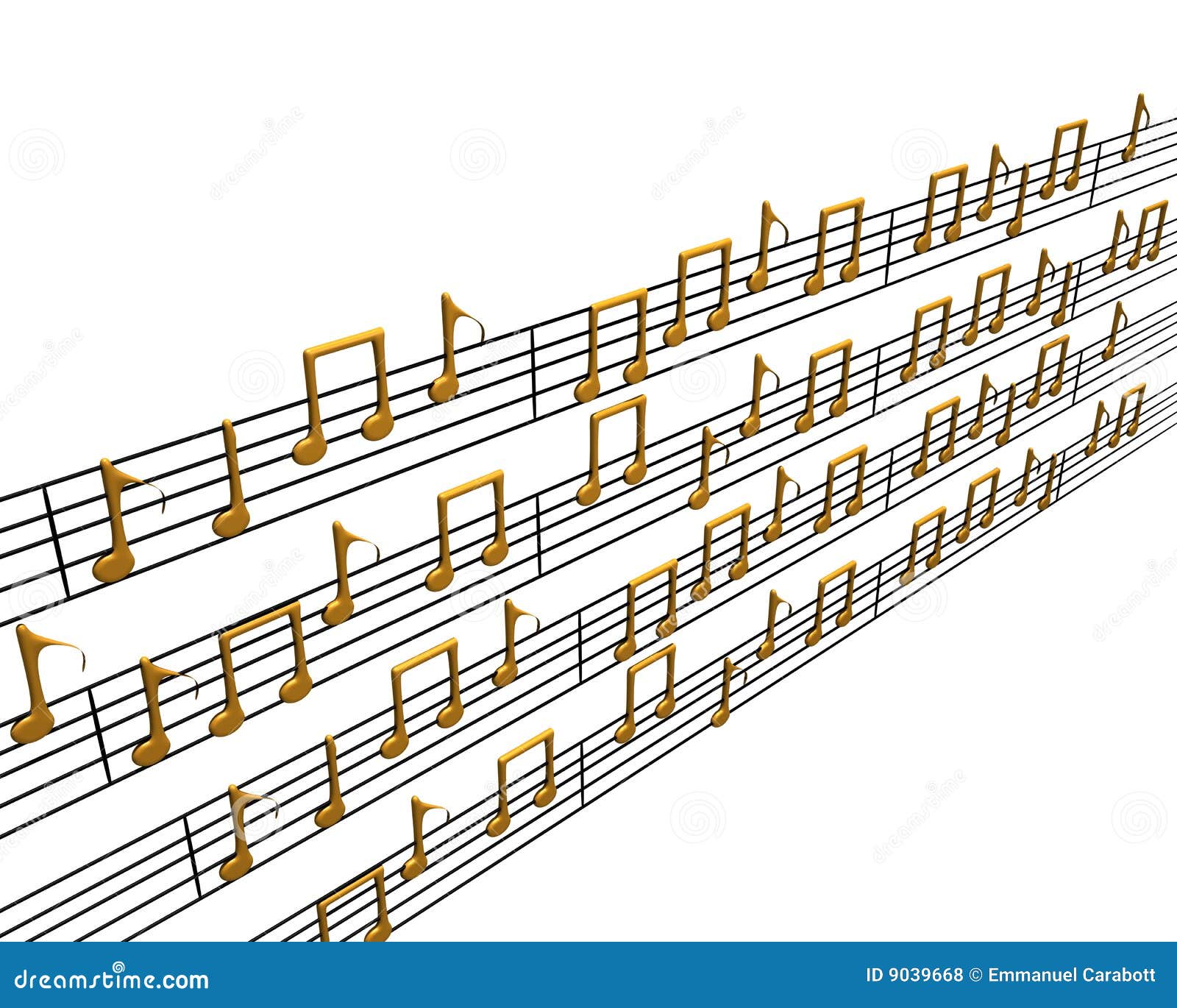 3d Music stock illustration. Illustration of black, quater - 9039668