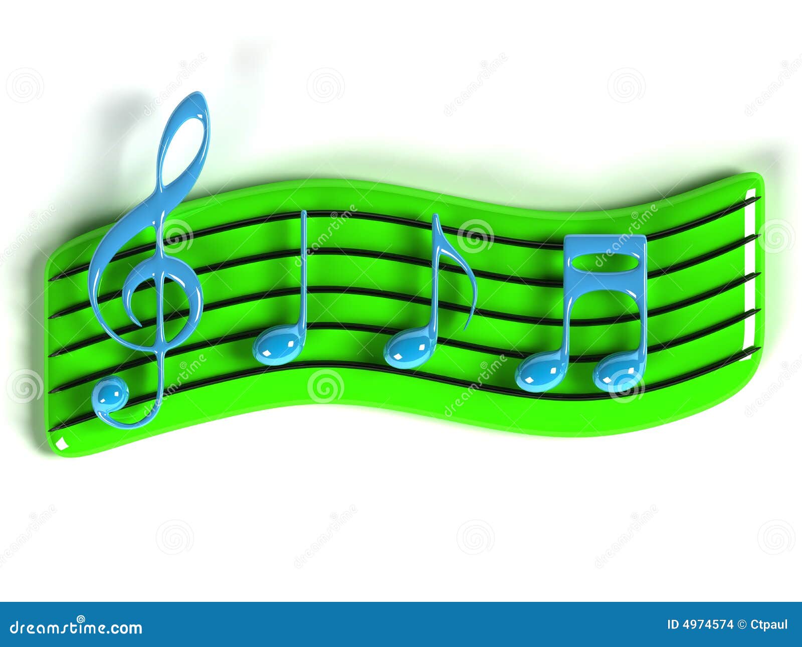 3D Music symbol stock illustration. Illustration of blue - 4974574