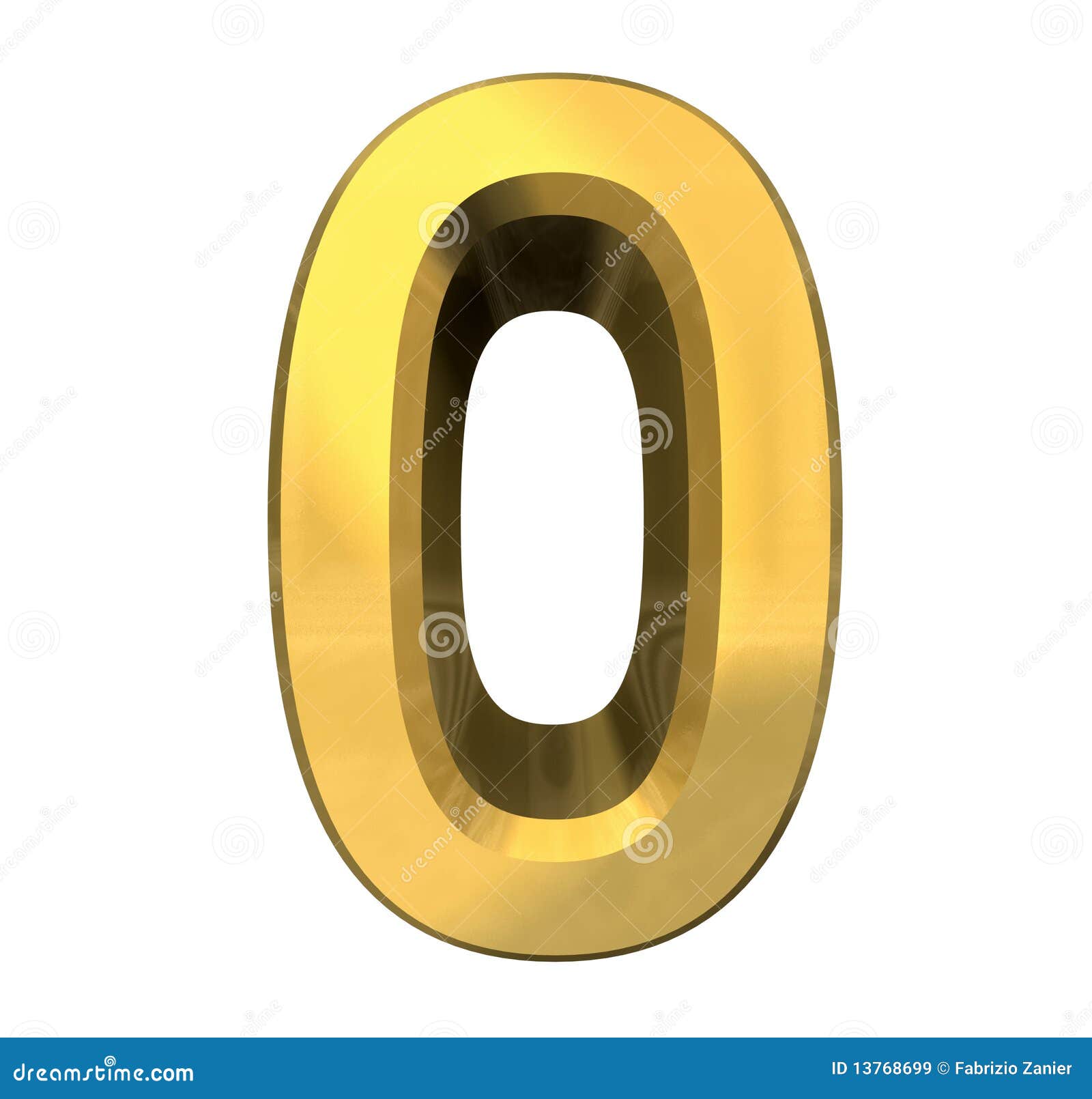 3d número 0 en oro stock de ilustración. Ilustración de negrita - 13768699