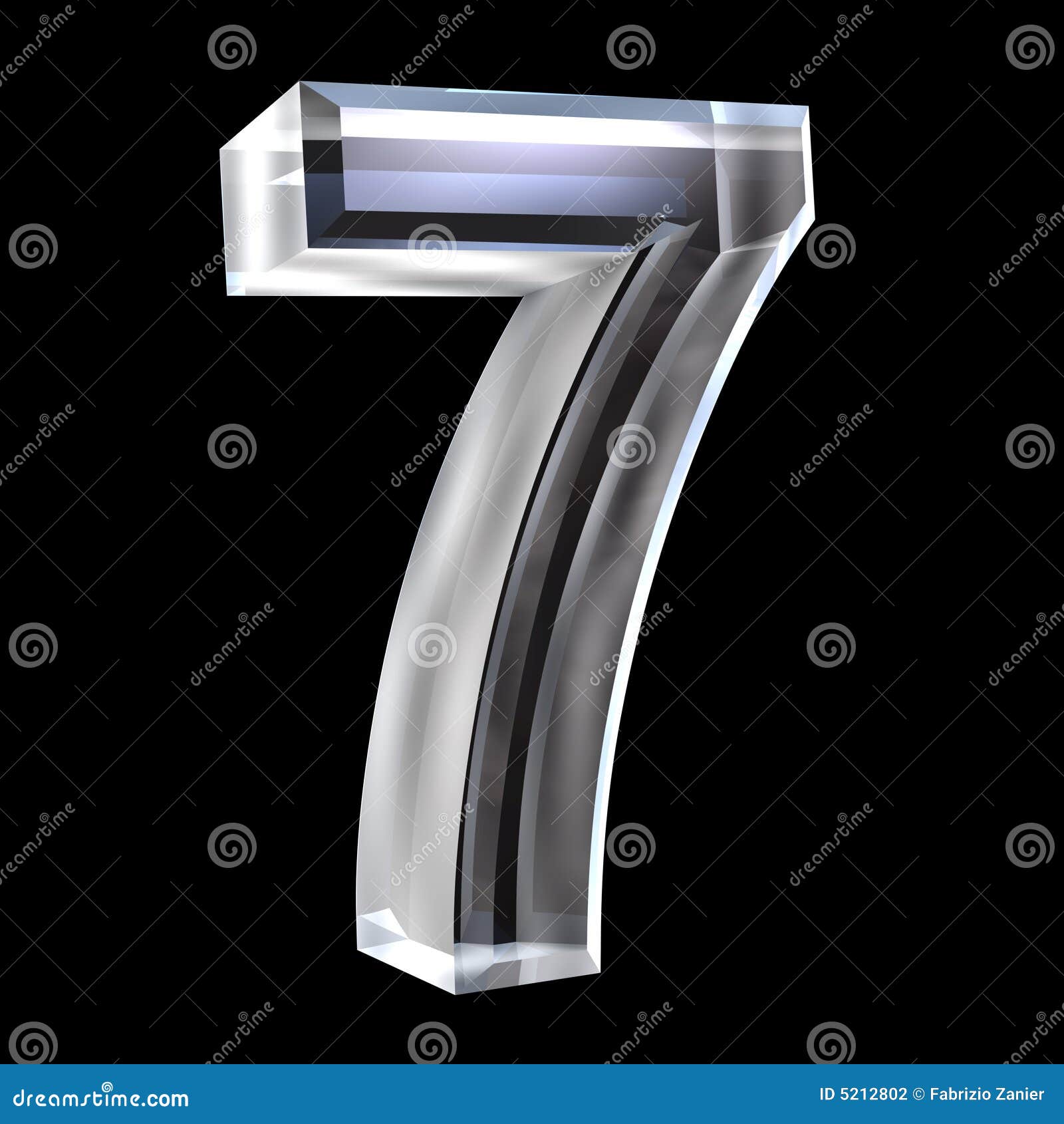 3d número 7 en vidrio stock de ilustración. Ilustración de casino - 5212802