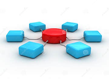 3d Network Concept (it is Presented Red and Blue Color) Stock ...