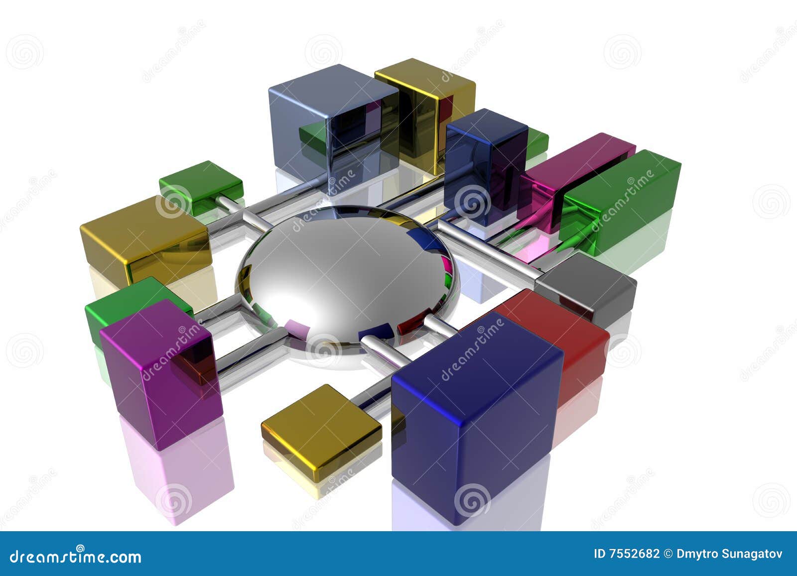3d network connections stock illustration. Illustration of chip - 7552682