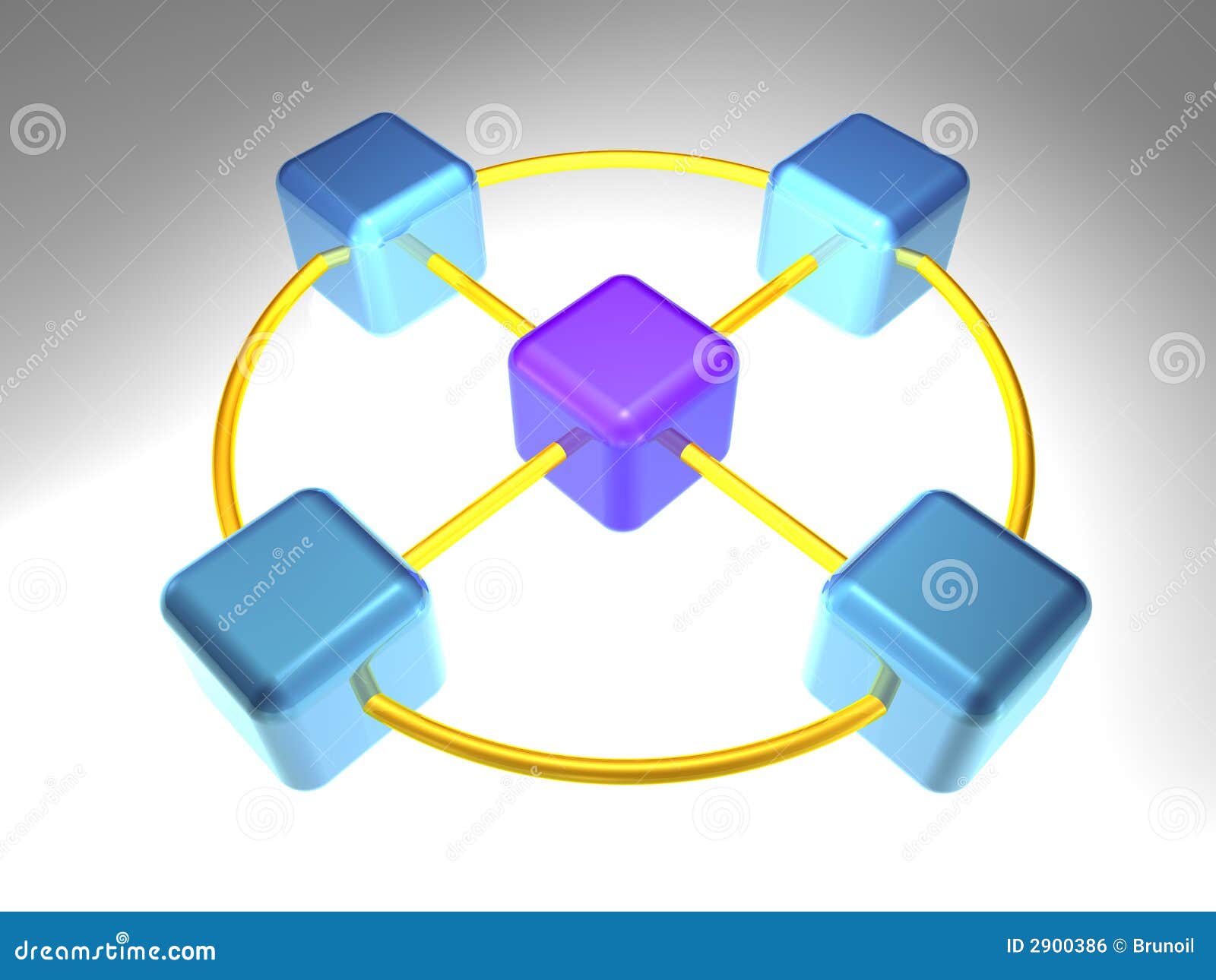 3D Network Node stock illustration. Illustration of four - 2900386