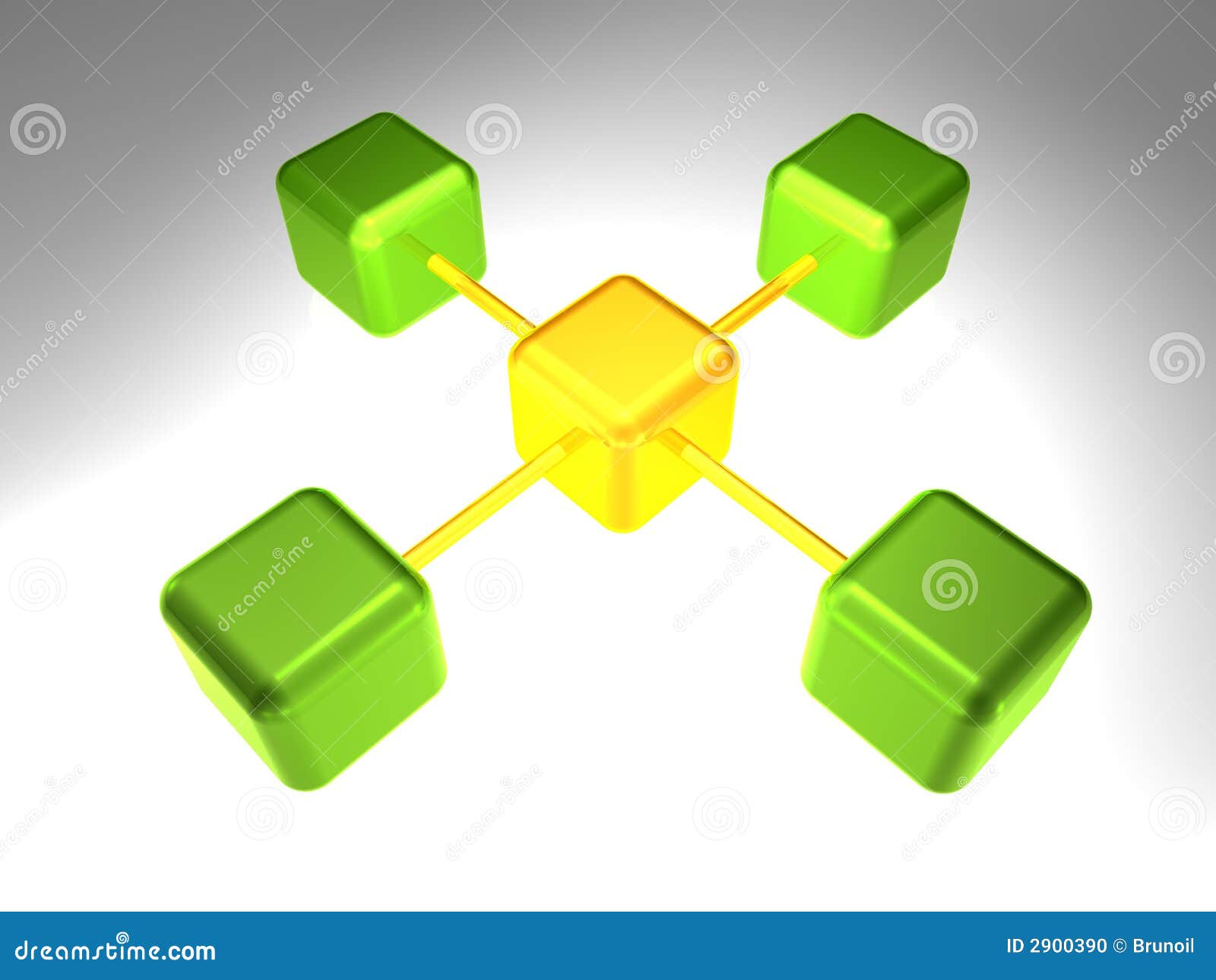 3D Network Node stock illustration. Illustration of yellow - 2900390