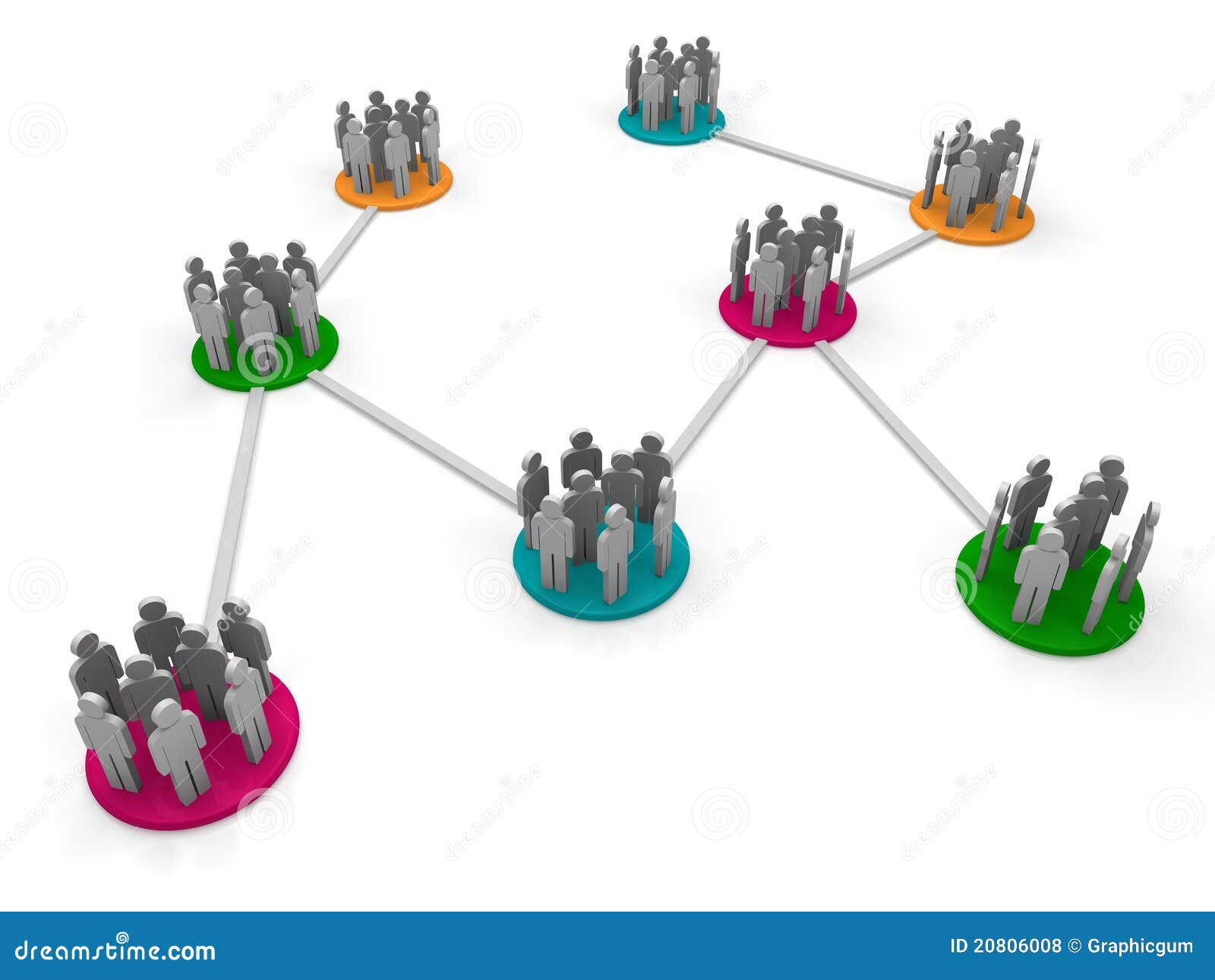 3d network team stock illustration. Illustration of crowd - 20806008