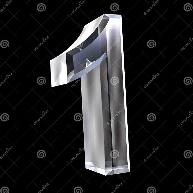 3d number 1 in glass stock illustration. Illustration of education ...