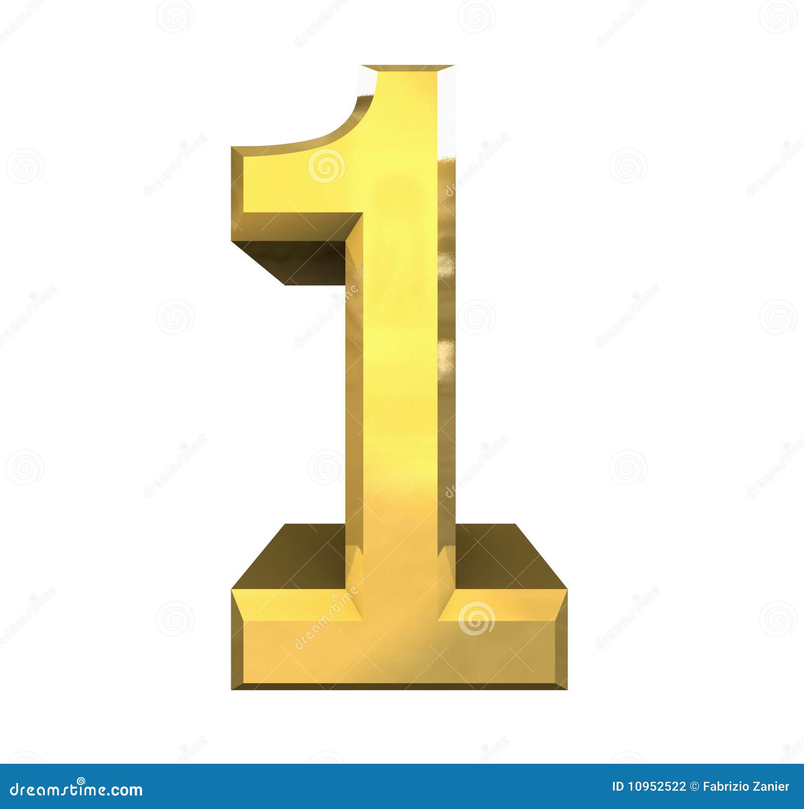 3d number 1 in gold stock illustration. Illustration of atlantic - 10952522