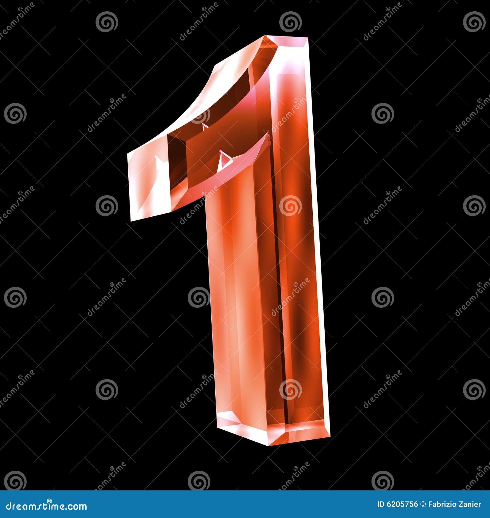 3d number 1 in red glass stock illustration. Illustration of liquid ...