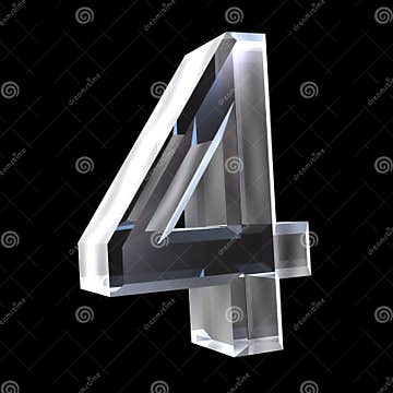 3d number 4 in glass stock illustration. Illustration of logo - 5212808