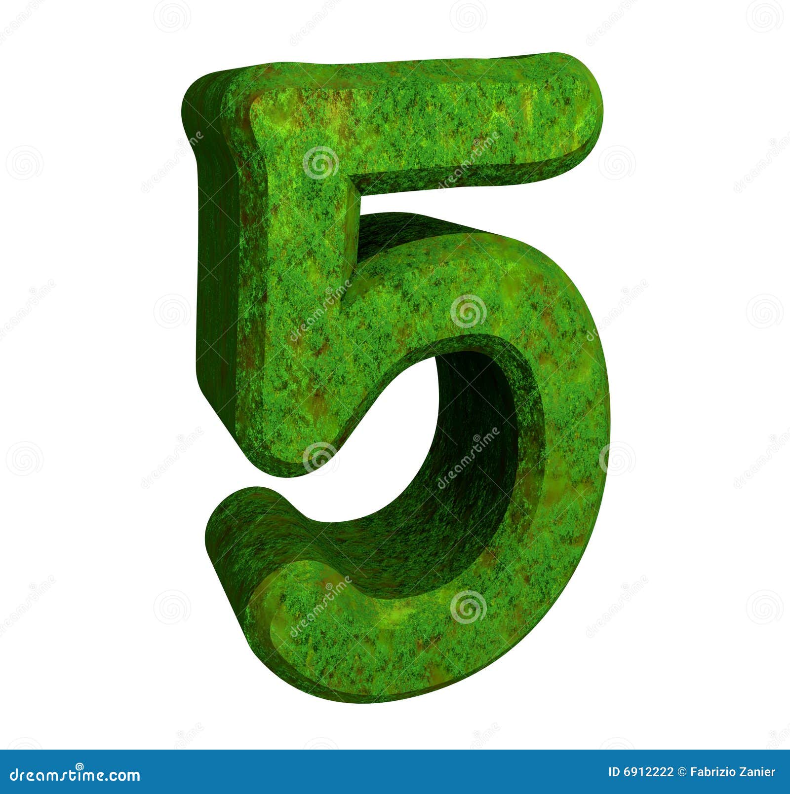 3d number 5 green stock illustration. Illustration of isolated - 6912222