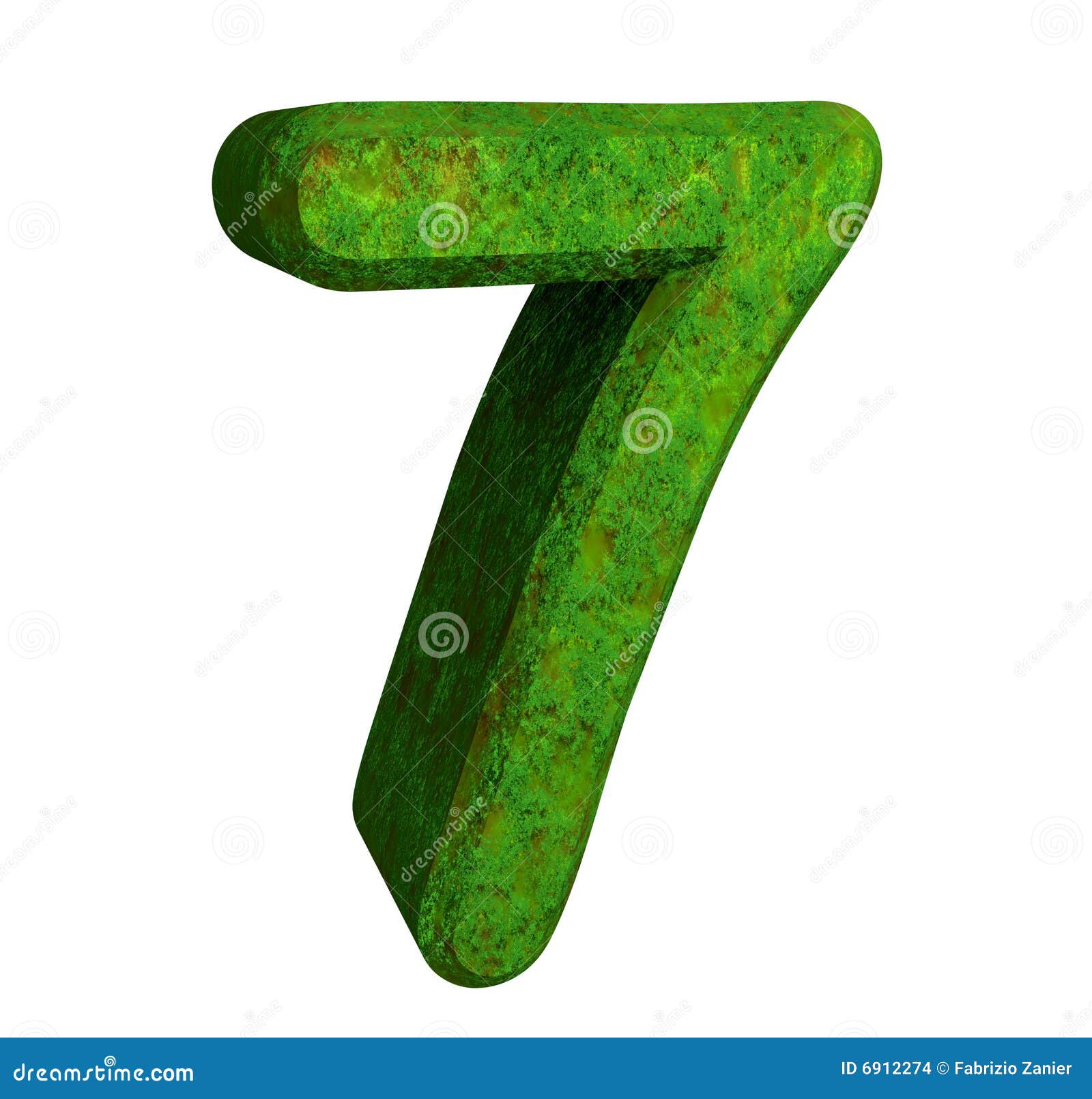 3d number 7 green stock illustration. Illustration of texture - 6912274