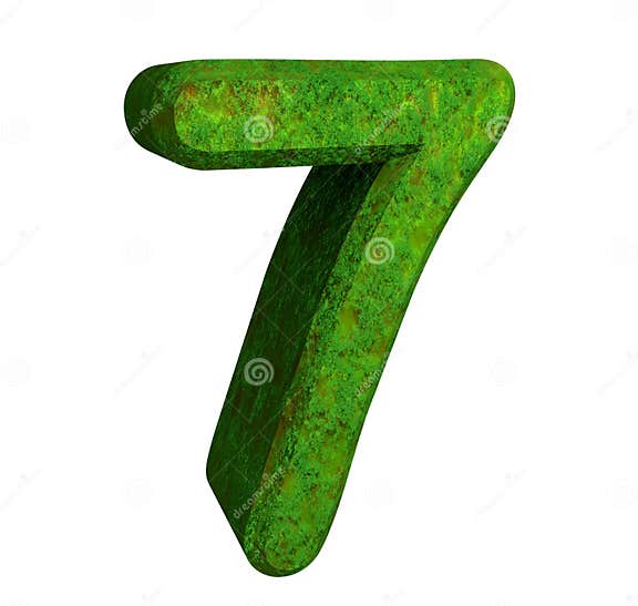 3d number 7 green stock illustration. Illustration of texture - 6912274