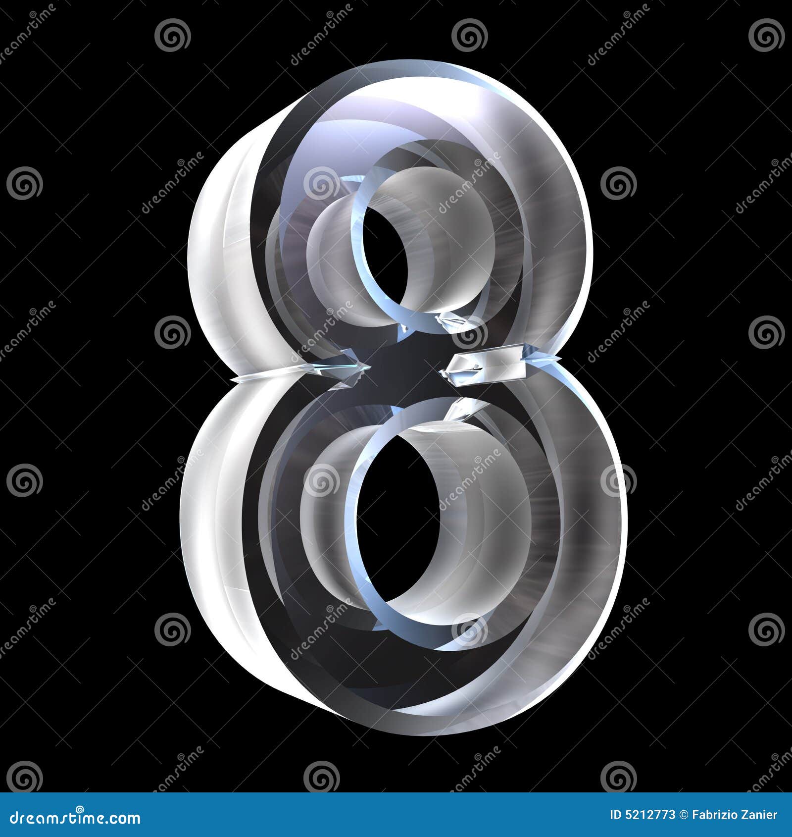 3d number 8 in glass stock illustration. Illustration of bold - 5212773