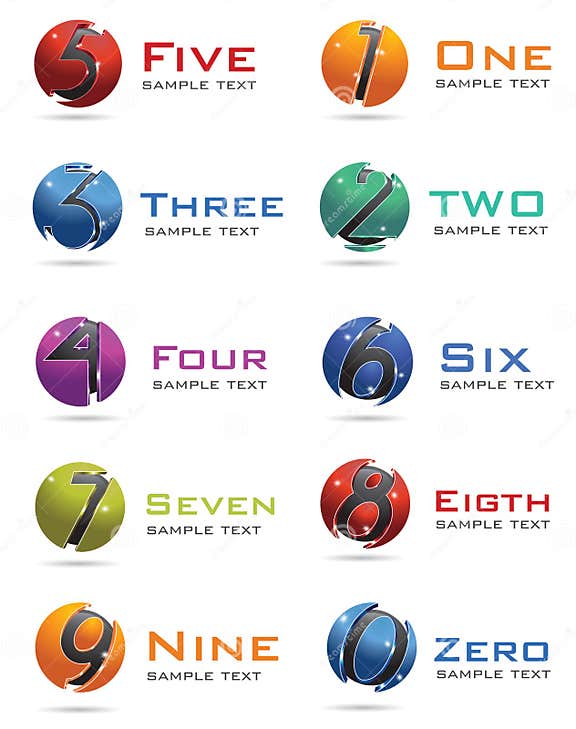 3D Numbers Logo stock vector. Illustration of jewelry - 26839914