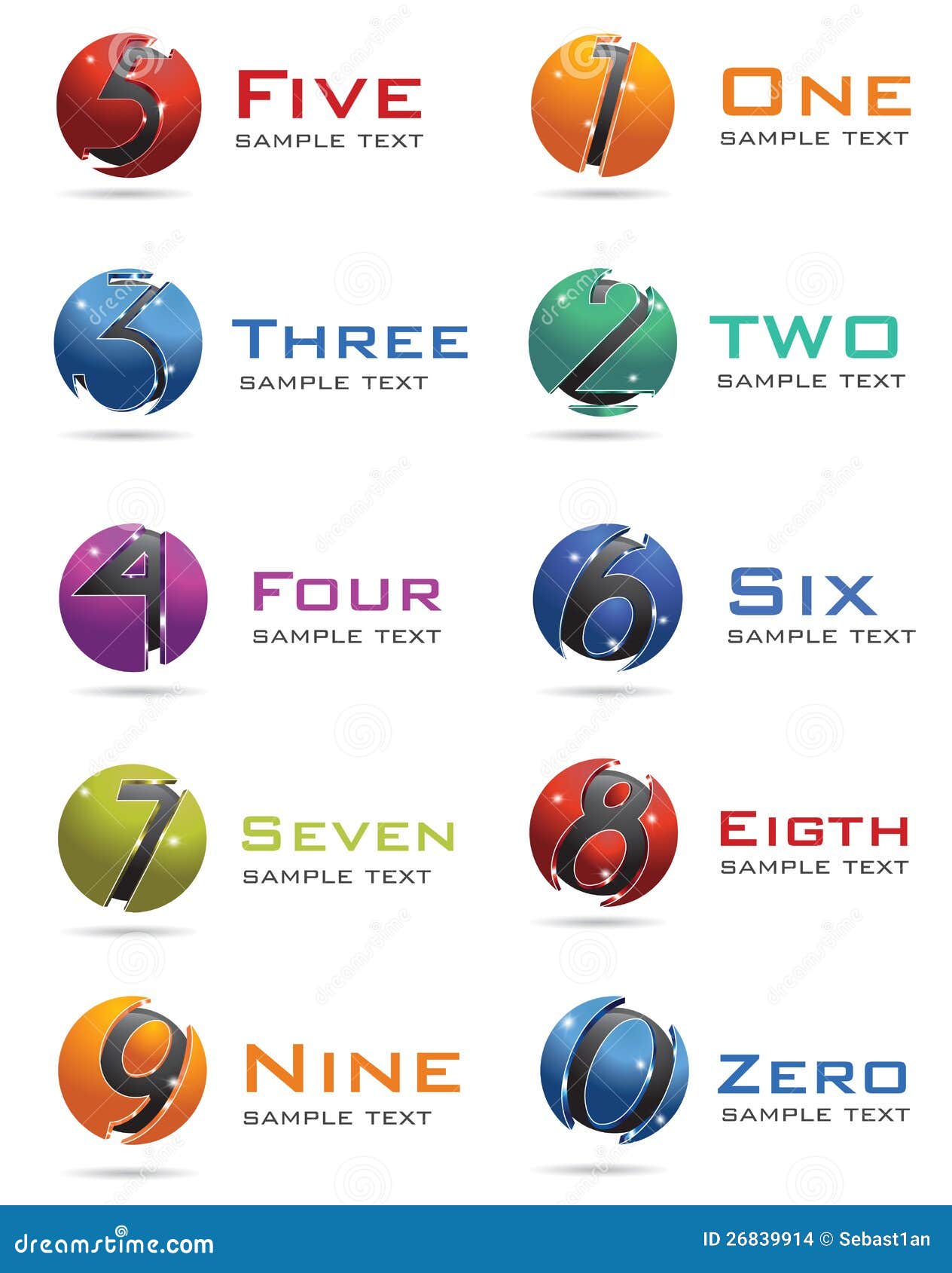 3D numera o logotipo ilustração do vetor. Ilustração de paris - 26839914